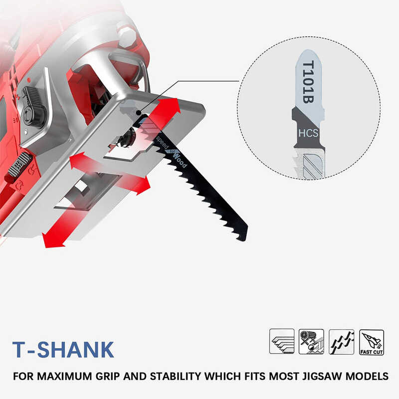 T119BO 12 20-Piece TPI Assorted T-Shank Scrolg Jig Saw Blades Set for ...