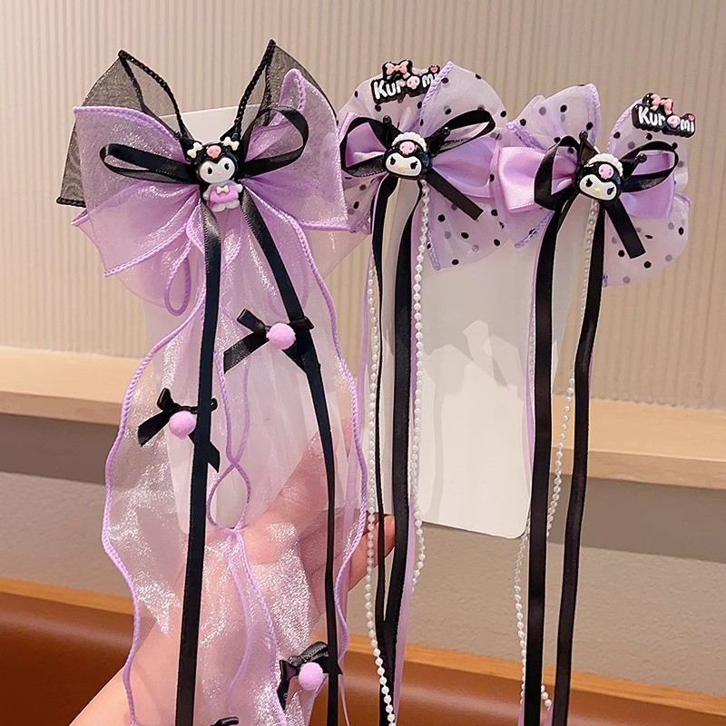 Kuromi Hair Accessories Girls Bow Hairpin Influencer Little Princess ...