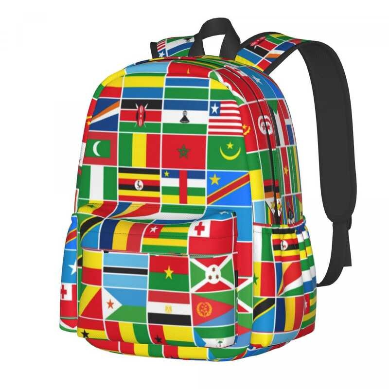 African 5 Flags Backpack Colorful Print Hiking Backpac Female Designer ...