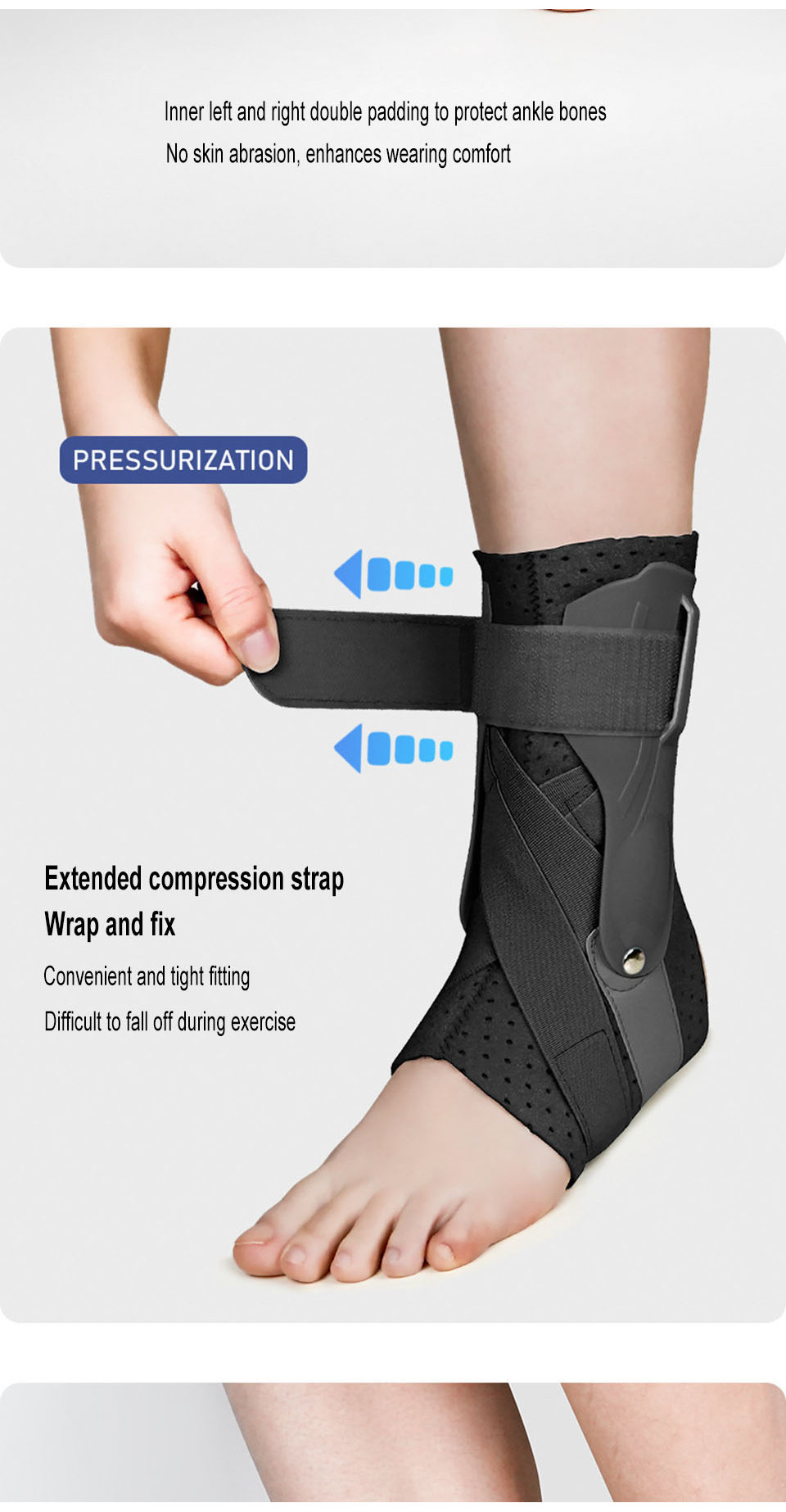 AOLIKES 1PCS Ankle Sprained Support Brace Ankle Splint Stabilizer ...