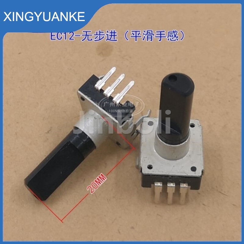 2PCS EC12 Type Rotary Encoder 3Pins Without Stepper 360° Rotation Audio Navigation Potentiometer ...
