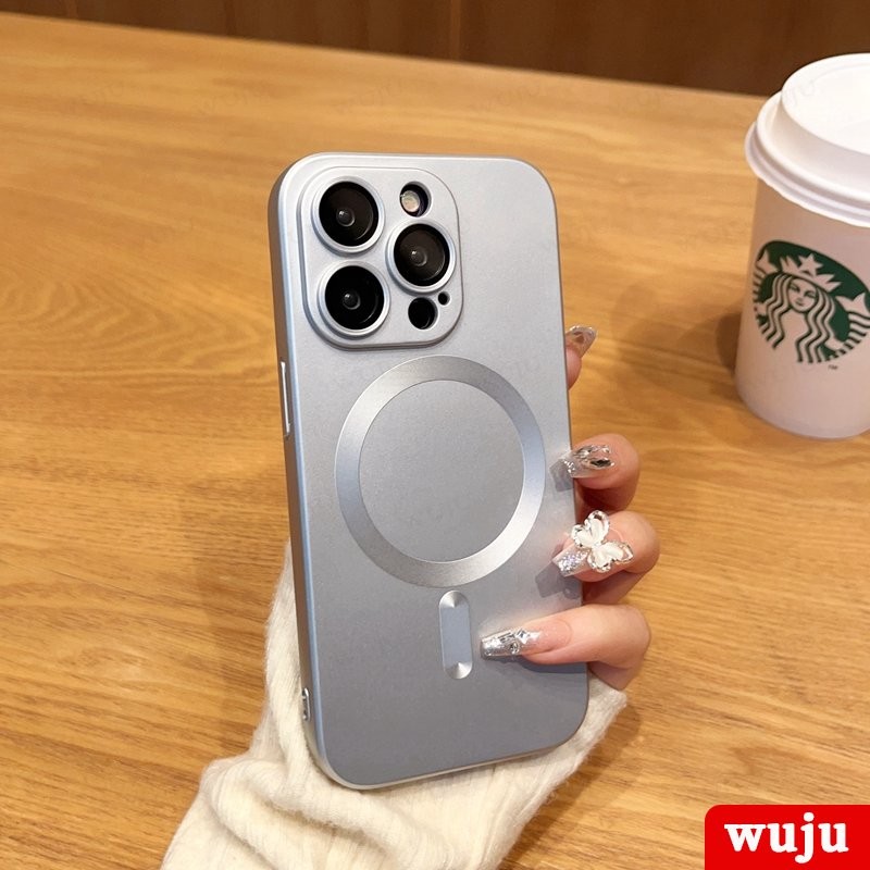 WUJU Metallic texture Luxury Magnetic Wireless Charge Phone Case ...
