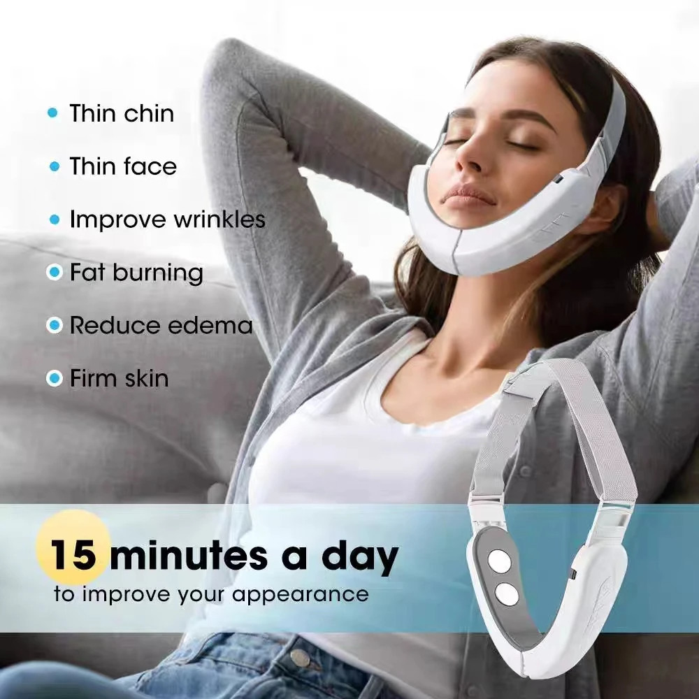 EMS Double Chin V Shape Lift Belt Facial Lifting Massager Face Slimming ...