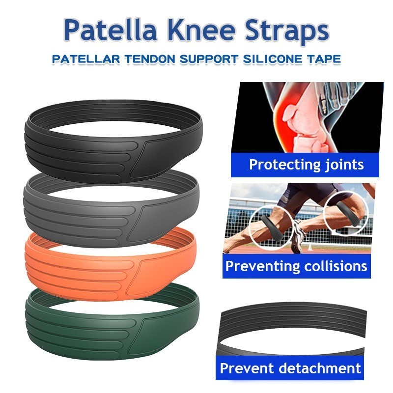 2Pcs Sport Knee Band Silicone Patella Tendon Basketball Support Strap ...