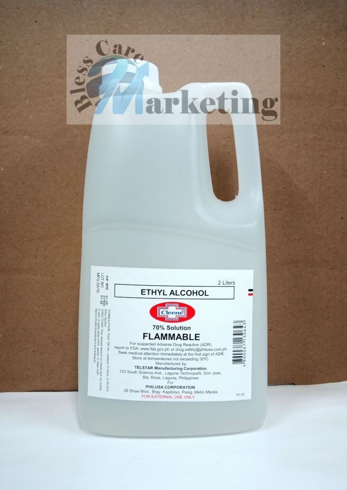 Authentic CLEENE Ethyl Alcohol 70% Solution 1 Gallon / 2 Liters ...