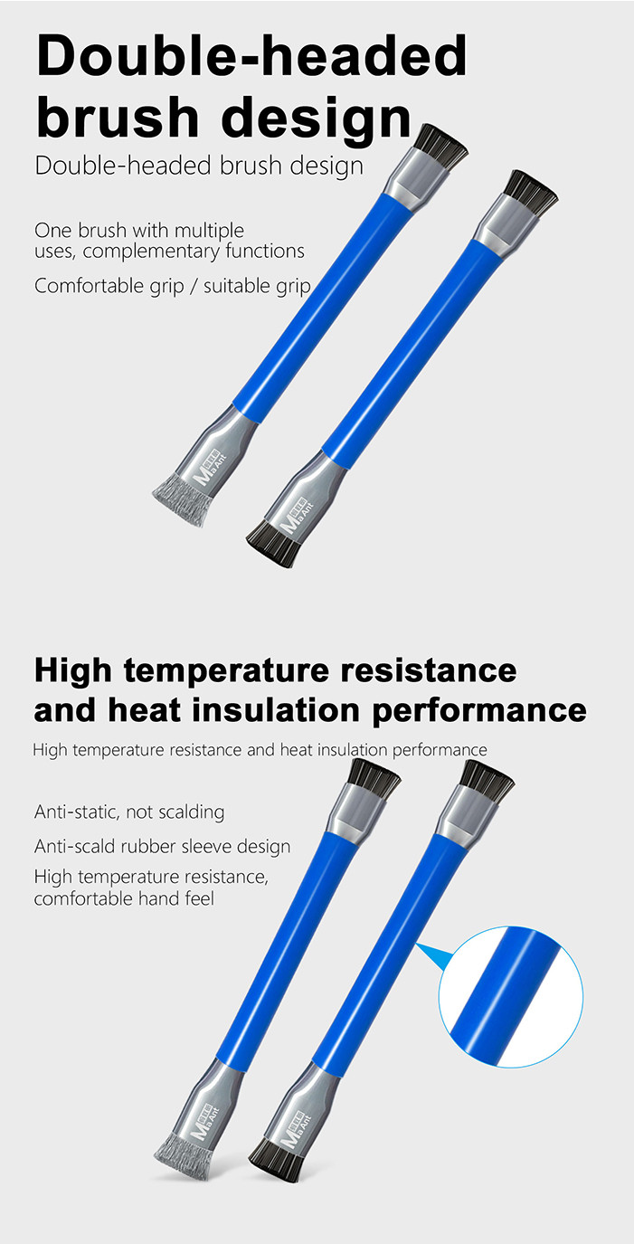 MaAnt M090A M090B Phone Repair Brush Double Head Hard Bristle Steel ...