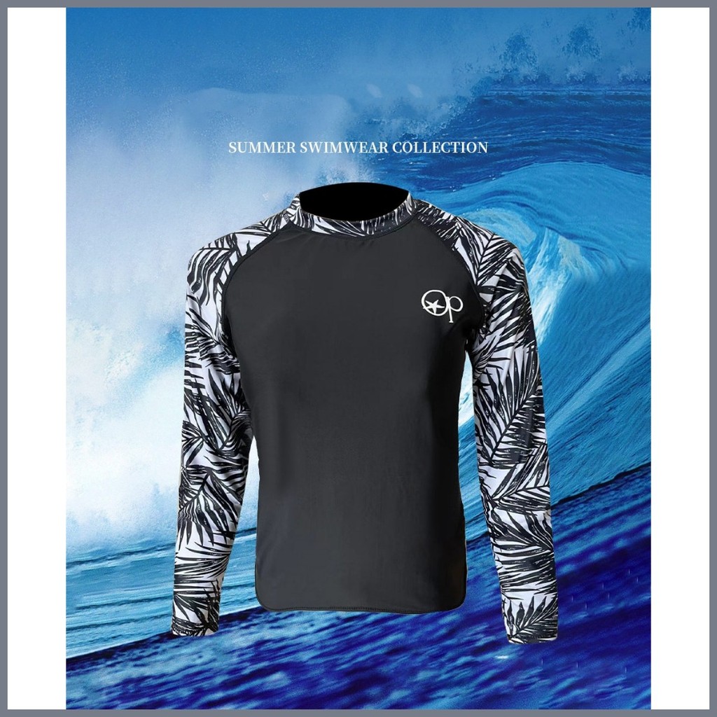 ☘️ ① OP Ocean power rash guard long sleeve top for women flower style ...