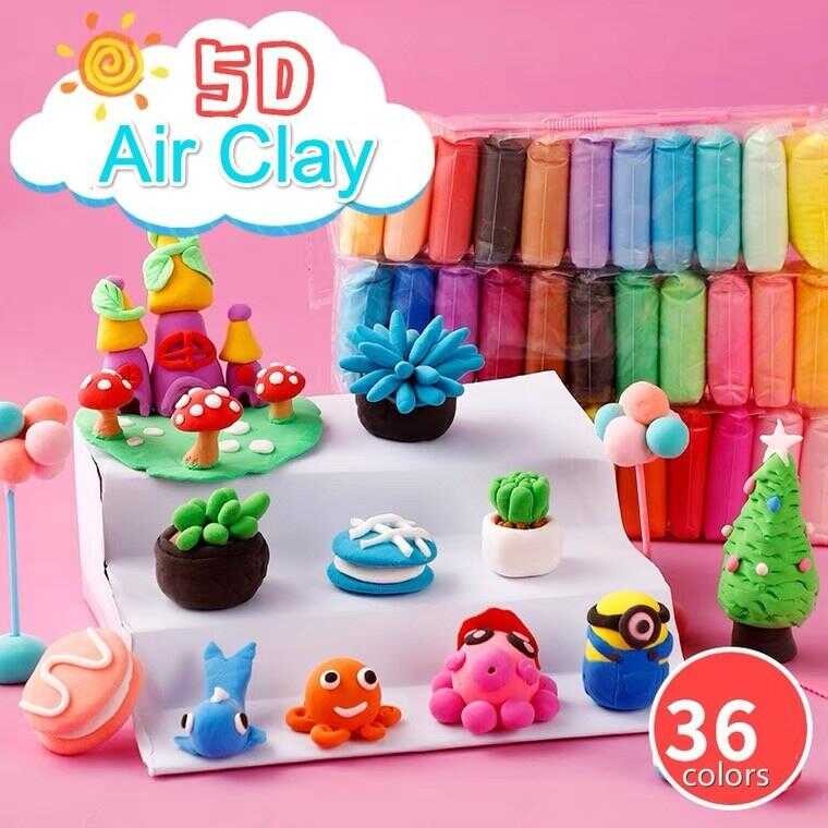 Super Lightweight Air Dry Modeling Clay Kit Slime 36 Colors Light ...