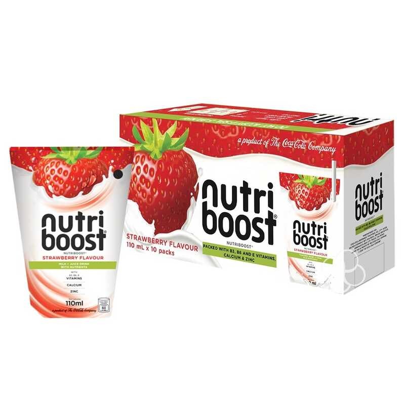 Nutriboost Strawberry Milk + Juice Drink 10 X 110Ml E88 | Shopee ...