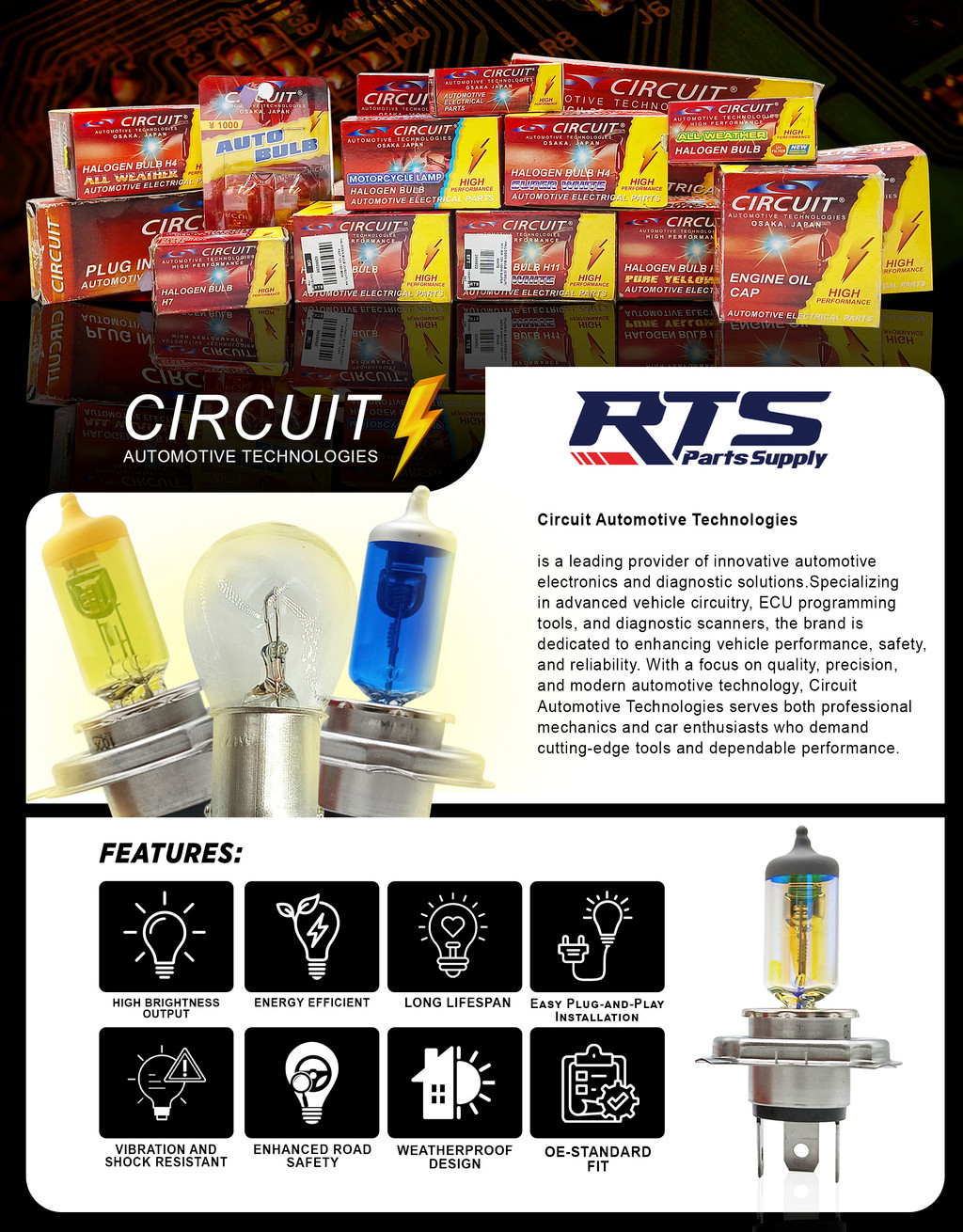 Circuit Halogen Bulb H7 24V 100W (1 PC) | Shopee Philippines