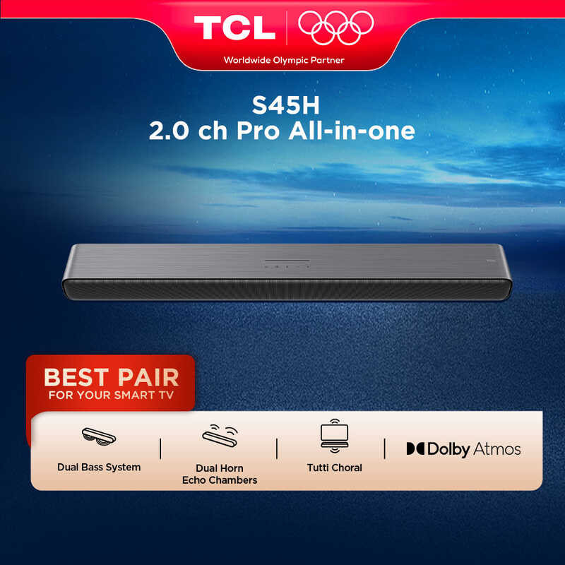 TCL S45h Wireless Pro All-In-One 2.0 Channel Soundbar Speaker System ...