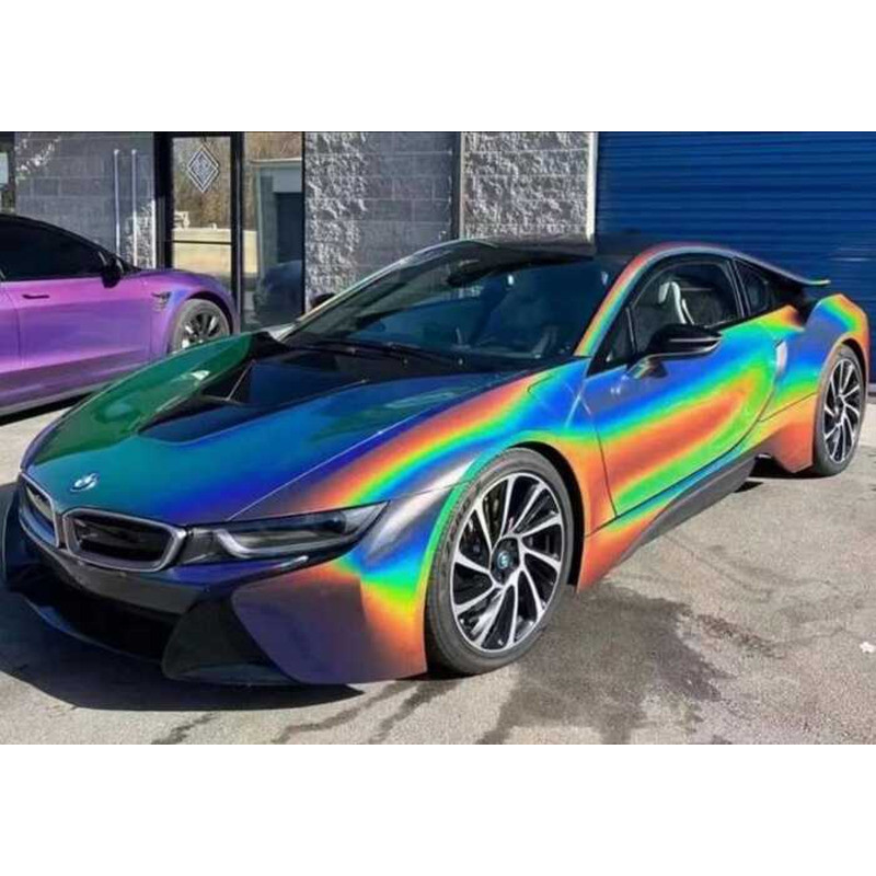 Gloss FLIP Psychedelic Sparkle Rainbow Gray Metallic Vinyl Wrap Film ...