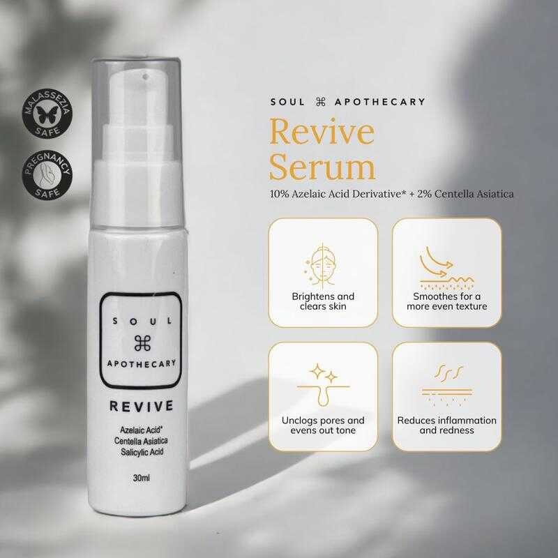 SOUL APOTHECARY : REVIVE Serum (Azelaic Acid* + Centella Asiatica ...