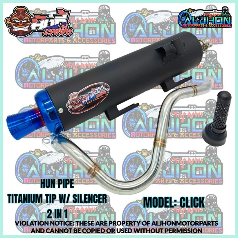 Hun Pipe Click 125i / Click 150i Blue Tip (2in1 with silencer) | Shopee ...