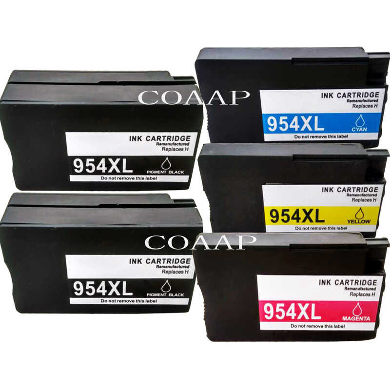 5pack Kompatible hp 954XL Refilled ink cartridge Para sa OfficeJet Pro ...