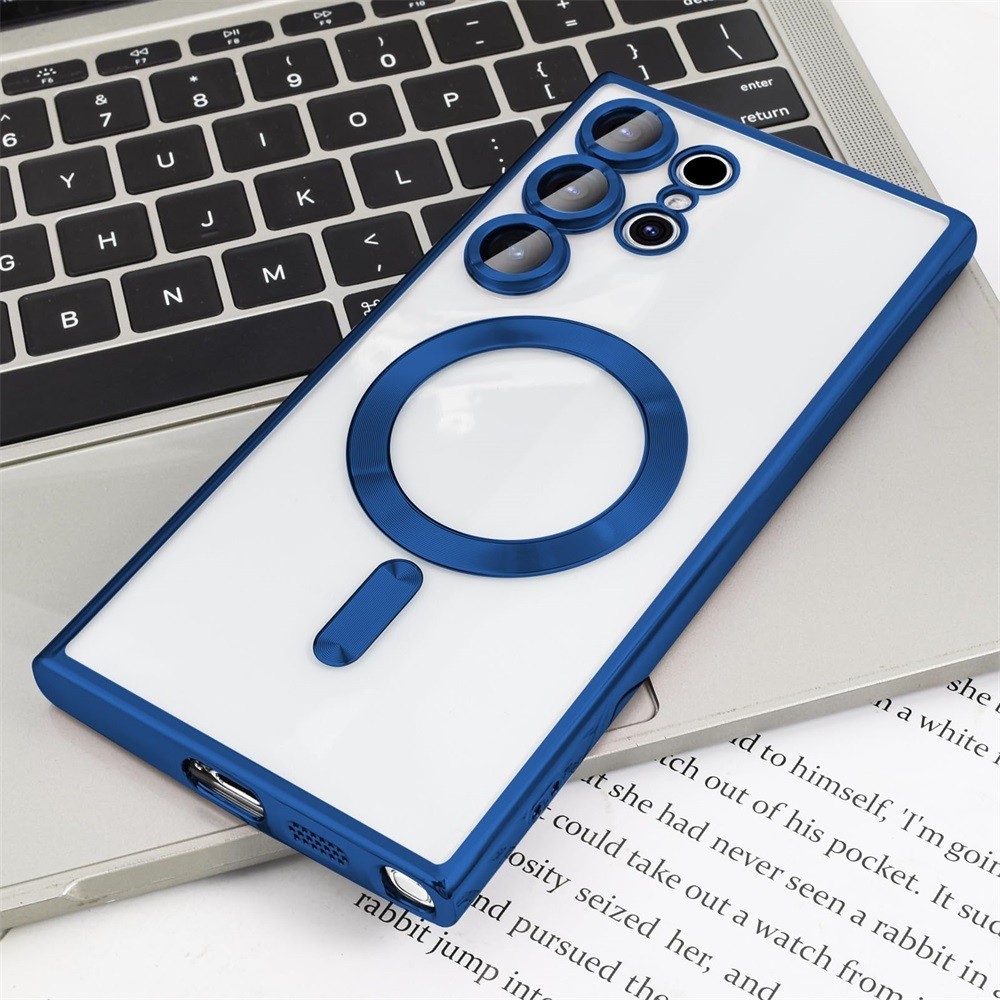 Plating Clear Magnetic Case for Samsung Galaxy A55 A05 A05S A15 A35 S24 S23 S20 FE Ultra Plus ...