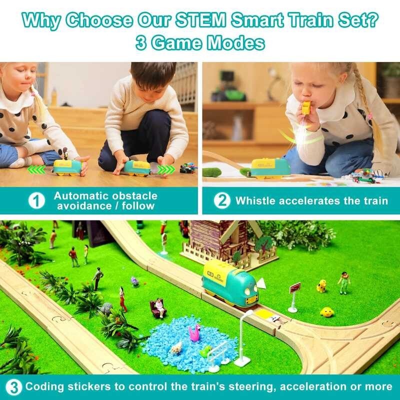 Wooden Robobloq Sets, Smart Train Toy For Preschool Children, 19 Color ...