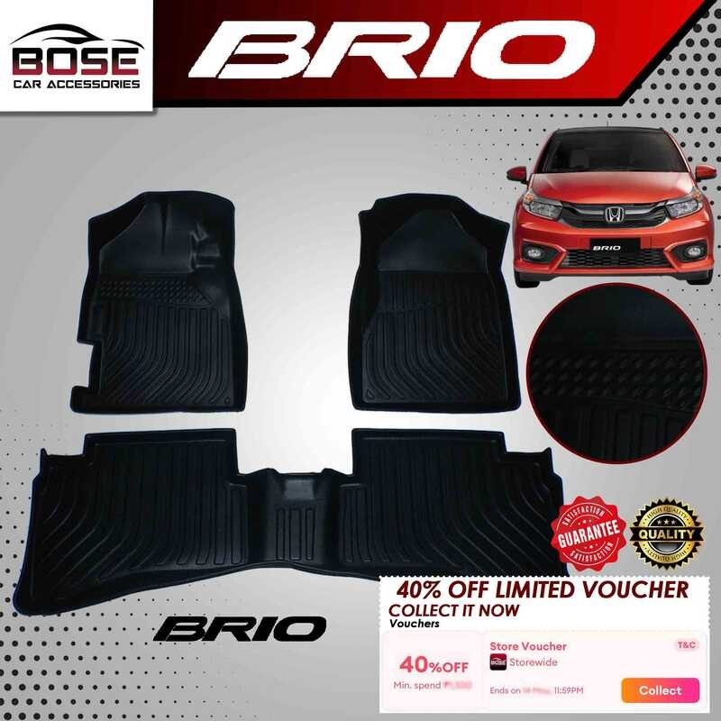 5D TPE / Carbon Fiber Deep Dish Matting Para Sa Honda Brio 2018 2019 2020 2021 2022 2023 Year ...