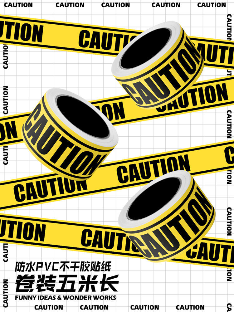 Caution Waterproof Luggage Sticker Horizon Warning Sticker Dangerous ...