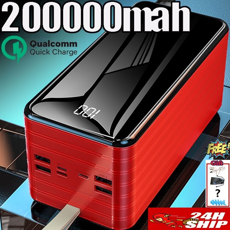 Original Power Bank 200000mah Powerbanks Built-in Cable Powerbank ...