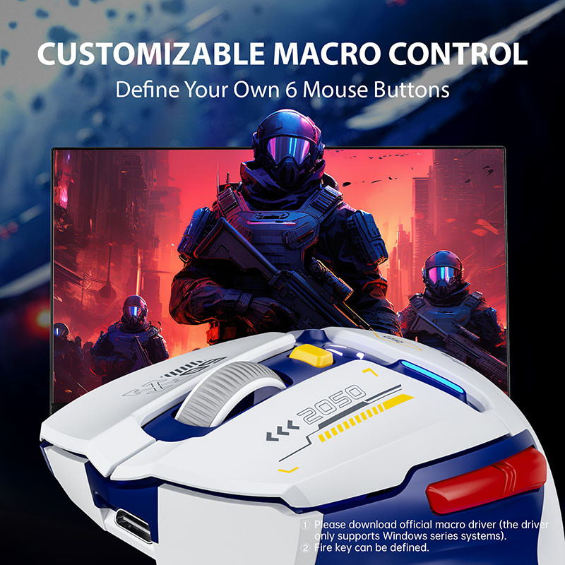 INPHIC IN9 Wireless Bluetooth Gaming Mouse Three-mode Ergonomic Macro ...