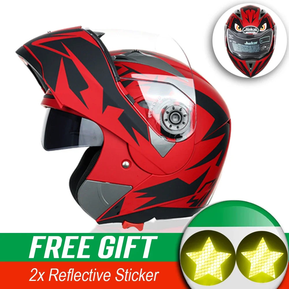 Motorcycle Flip E0 Up Double DOT ECE Moto Motorbike Helmet With Inner ...