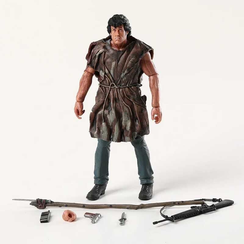 8C NECA First Blood - Rambo Survival Version Action Figure Collectible ...