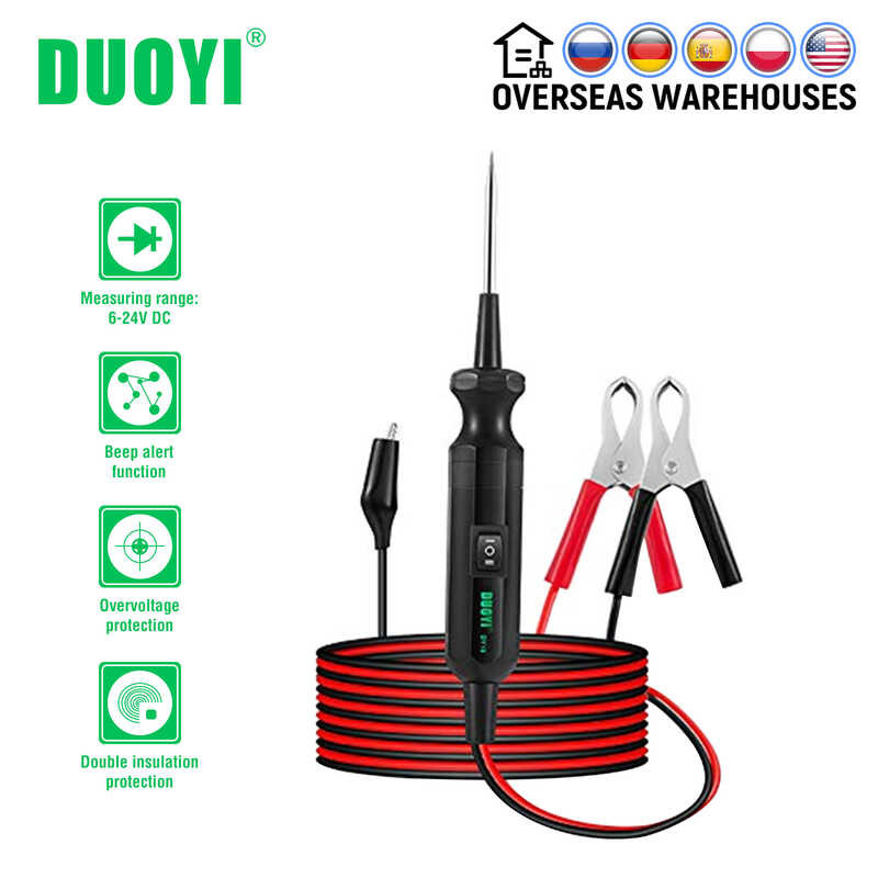DUOYI DY18 Car Circuit Tester Power Probe 12V 24V Electrical Current ...