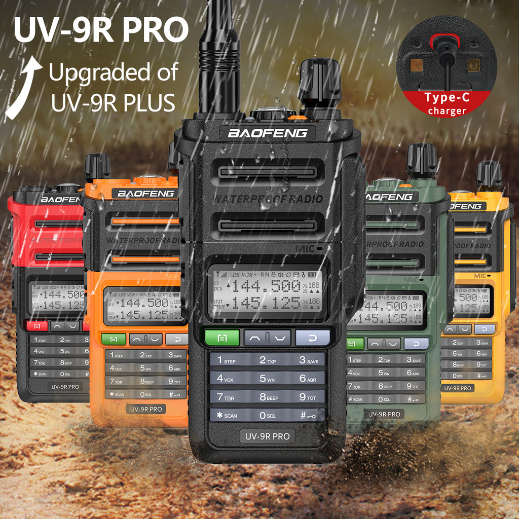 Baofeng PRO V1 V2 Type-C Charger Waterproof Walkie Talkie Upgraded Of Uv-9R Plus Two Way Dual ...