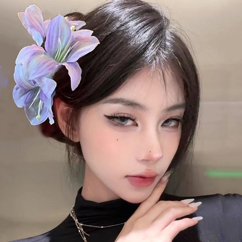 Lily Flower Hair Clamp - Fashion, Bohemian Style, Sweet - Back Head ...