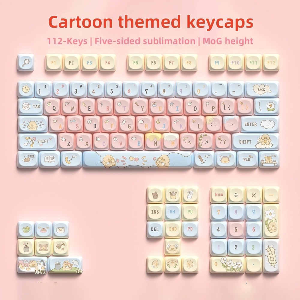 112-Keys Kuromi Theme Keycaps Cute Cartoon Detachable Mechanical ...