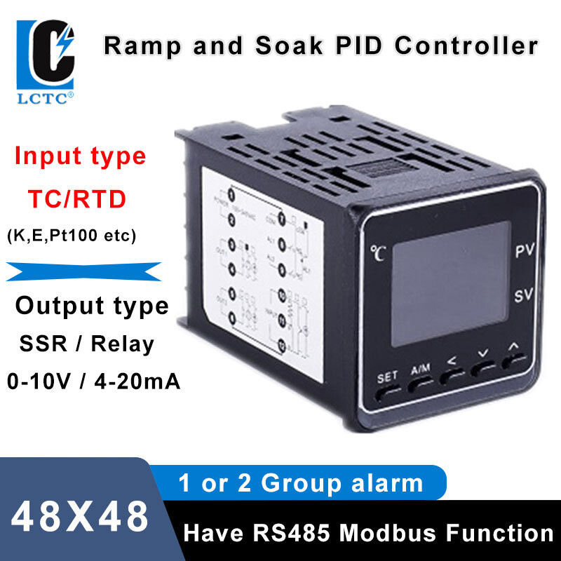 Max 50 Segments Programmable TC/RTD K pt100 Input SSR/RELAY/ 0-10V Analog Out LCD Digital ...