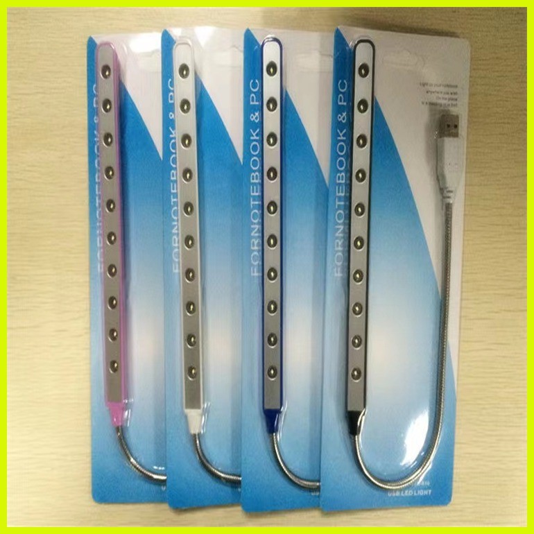 ∆ 10 LED Portable USB Stick Light Bendable Cord Eye Protection Desk ...