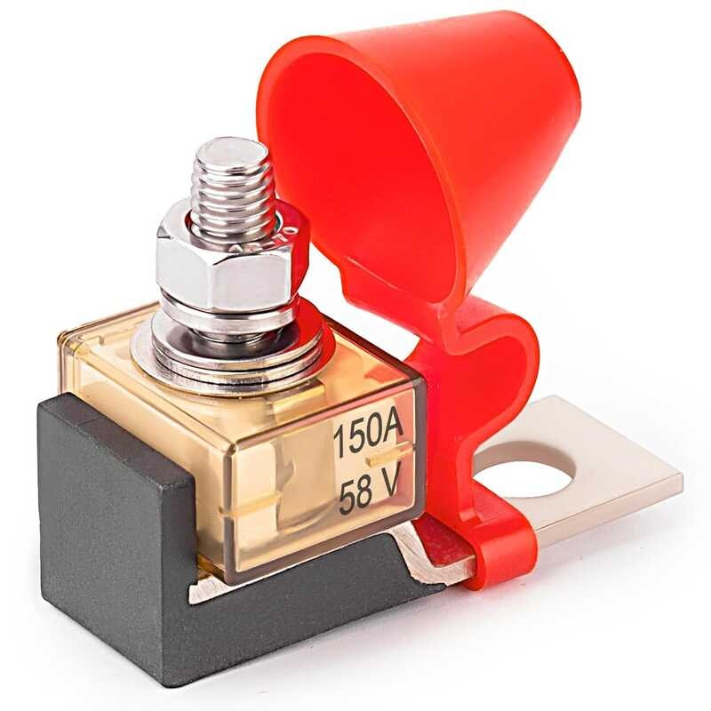 Block MRBF Terminal 50A, Marine Rated Battery Fuse 58V DC Max IP66 Waterproof Protect Circuit o ...