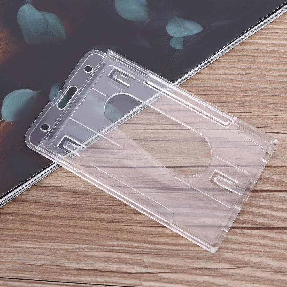 Transparent ID Card Cover Case Badge Bag Hard Plastic Card Cover Case ...