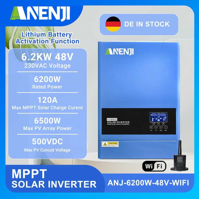 6.2Kw Inverter 々 Hybrid Off-Grid 230Vac Pure Sine Wave Photovoltaic PV 60-500Vdc 48Vdc MPPT 120A ...