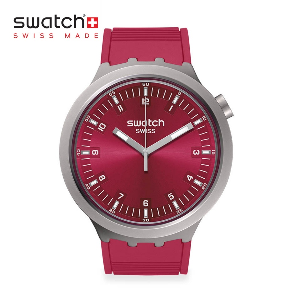 Swatch Big Bold Irony Scarlet Shimmer SB07S104 Red Rubber Strap Watch ...