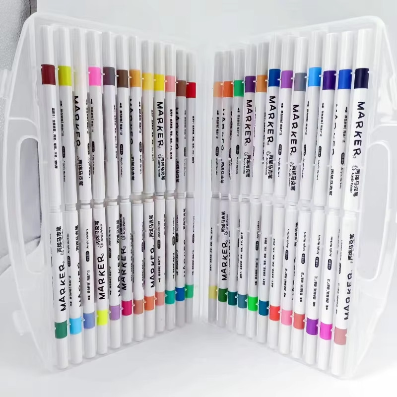 12/24/36/48/60/80 Colors Acrylic Markers Coloring Set Highlighter ...