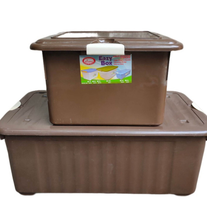 (60 LITERS & 30 LITERS) EAZY BOX UNDER BED BROWN STORAGE BOX | Shopee ...