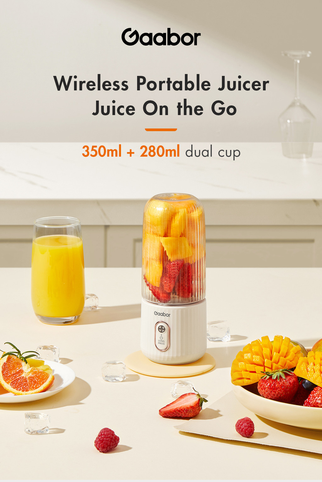 Gaabor Portable Juicer Blender Rechargeable for Shakes with 300ml and ...