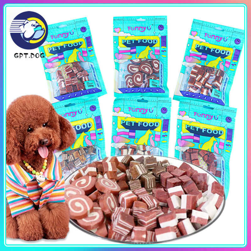 100G Pet Snack Dog Treat Food Chicken Cheese Cube Beef Stick Training ...