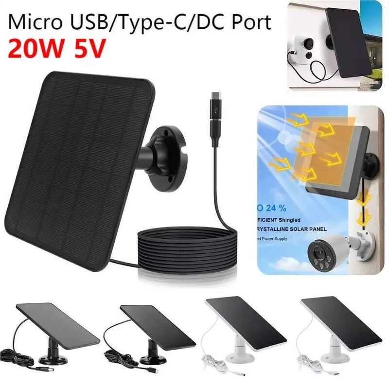 5V 1 20W Solar Panels For Eufy Eufycam 3/3C/2C/2Pro Wall Mount Charging ...