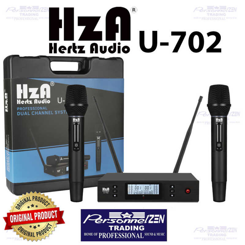 Hza Hertz Audio U702 UHF Dual Wireless Microphone With 200 Adjustable ...