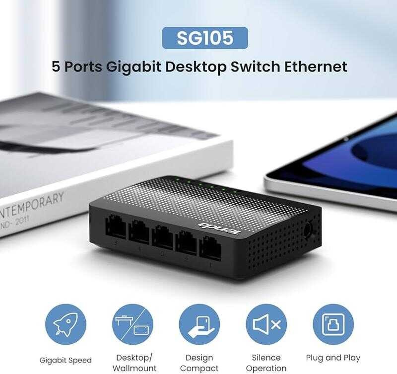 Tenda 5Ports GIGABIT Desktop Soho Switch Sg105 Cc6 | Shopee Philippines