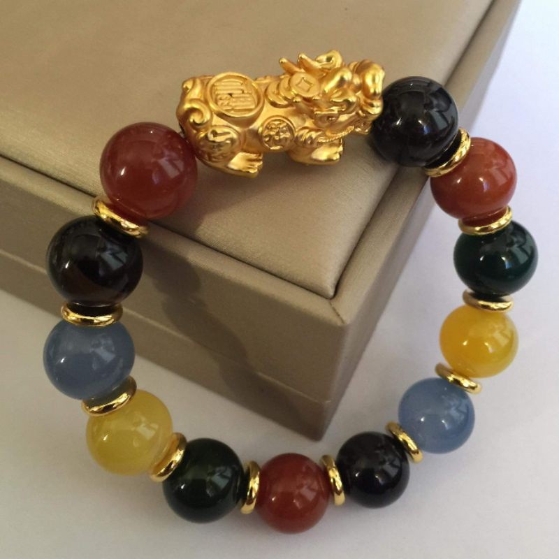 Gemstone Healing Crystal Multi Color Agate Bracelet | Shopee Philippines