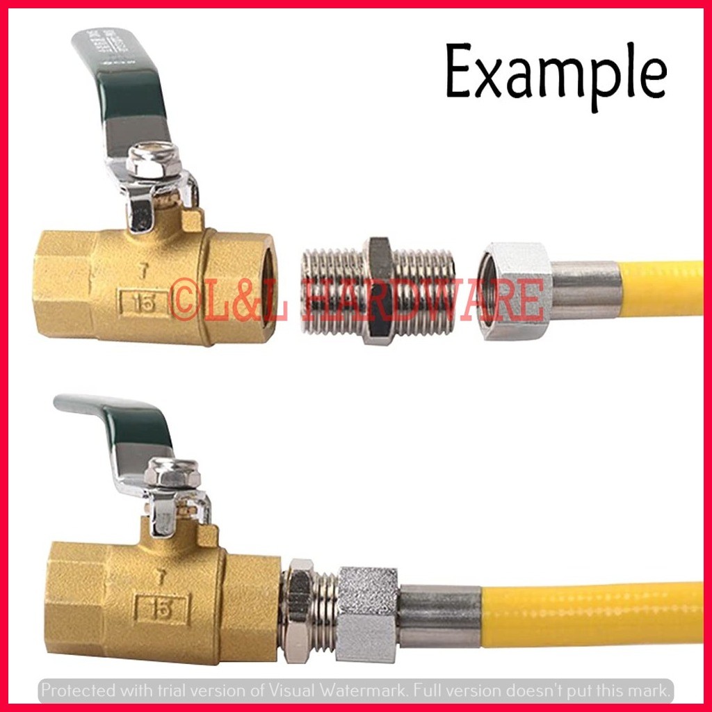 3023 1PCS 1/2" BSP Thread 304 Stainless Steel Equal Diameter Double ...