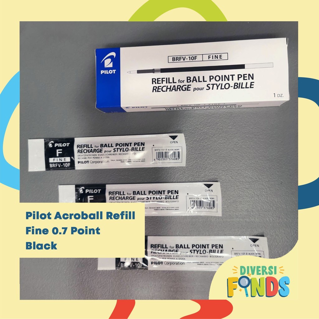 1bx (12pcs) Pilot Acroball 300, White Series Refill Fine 0.7 and Extra ...