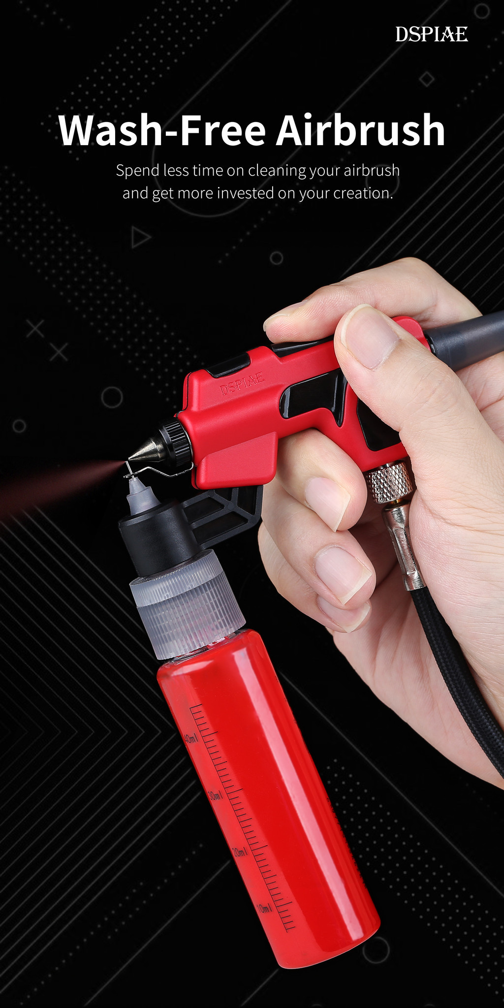 DSPIAE PT-AB Wash-Free Airbrush for Gundam Model Coloring Tool No Clean ...