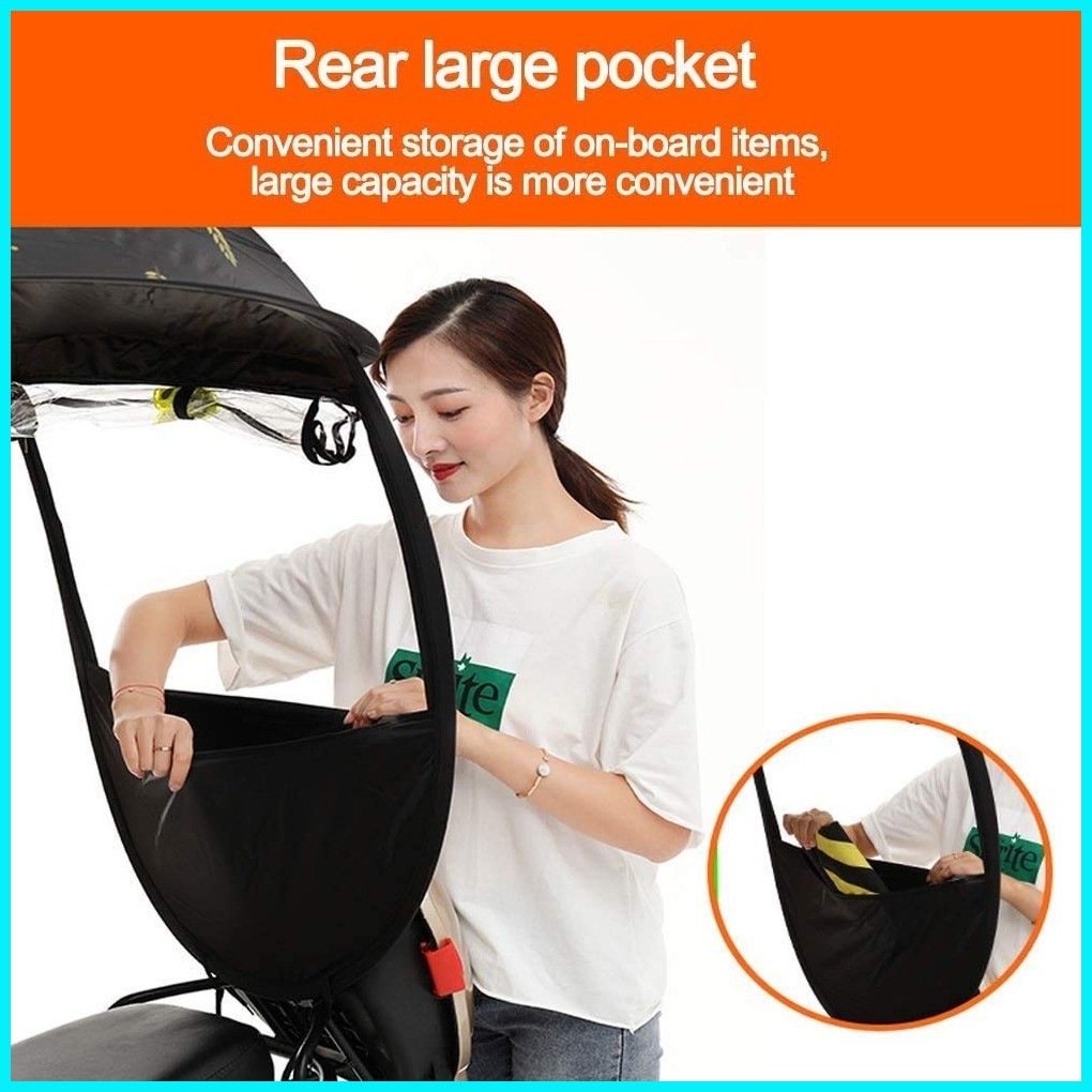 【Fully Enclosed】JAMARCU Electric Motorcycle Umbrella Canopy Awning ...