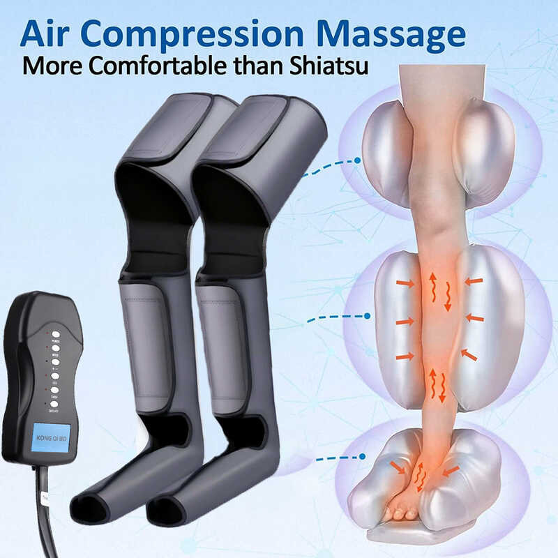 Electric Compression Leg 3-In-1 Air Pressure Foot Calf Thigh Massager ...